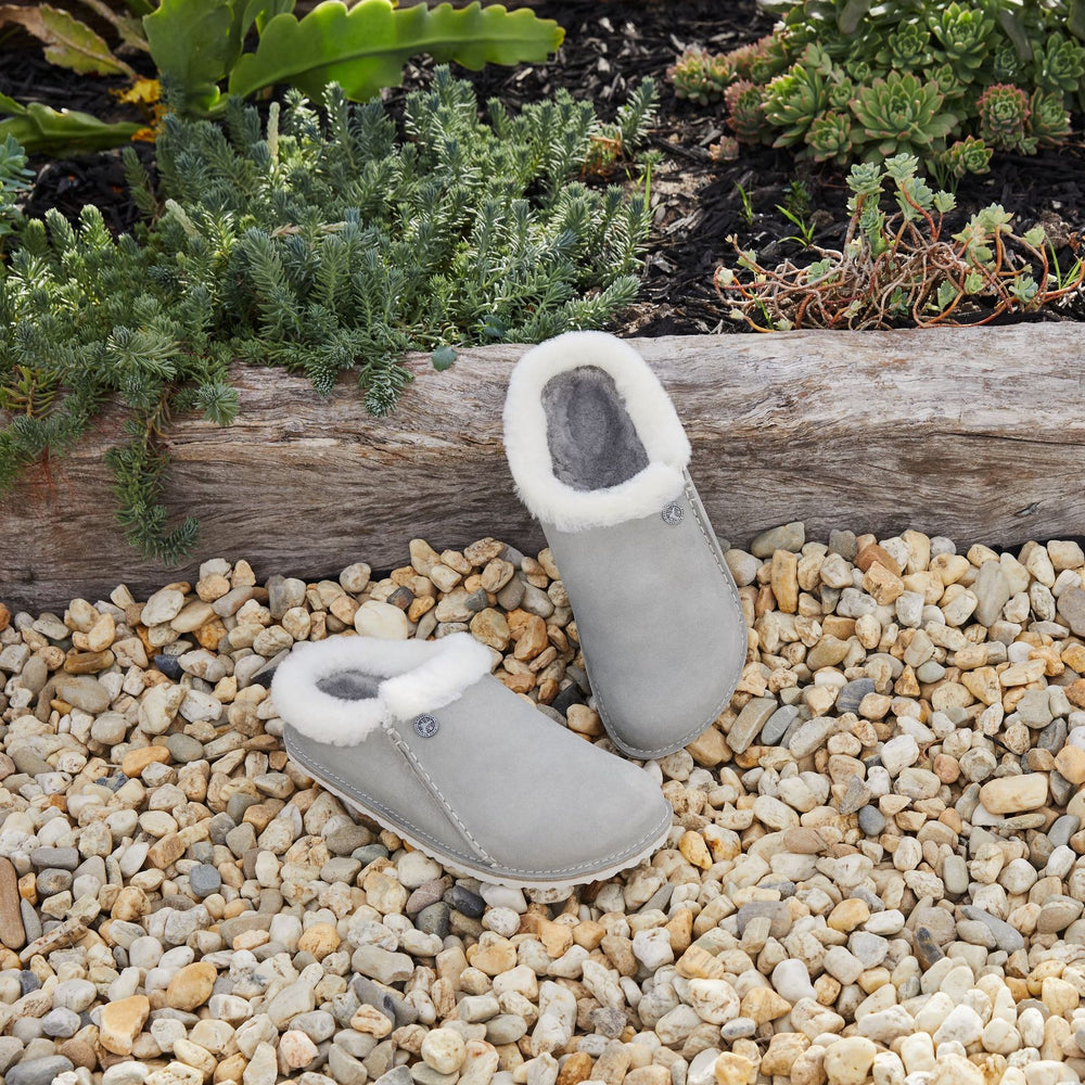 Birkenstock Zermatt Premium stone coin suede/natural shearling with EV