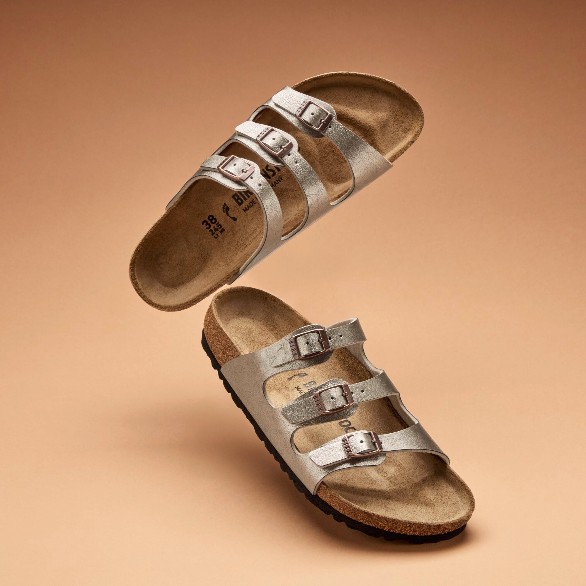 Birkenstock Florida graceful taupe Birko-Flor