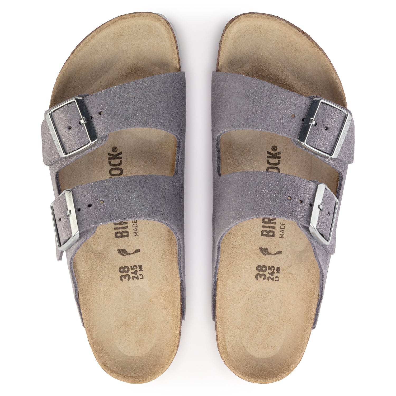 Birkenstock Arizona shimmering purple fog suede